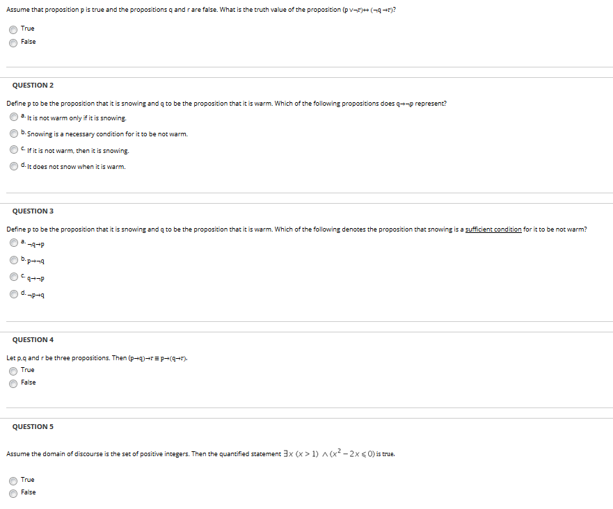 Solved Assume that proposition p is true and the | Chegg.com