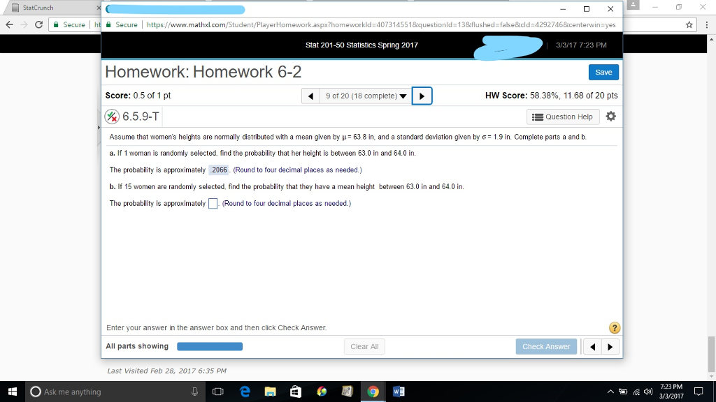 Solved StatCrunch Secure h Secure h mathxl.com | Chegg.com