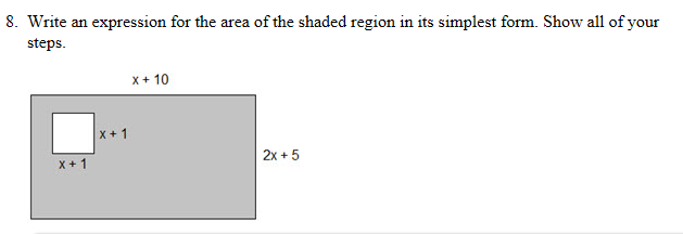 Solved Write an expression for the area of the shaded region | Chegg.com
