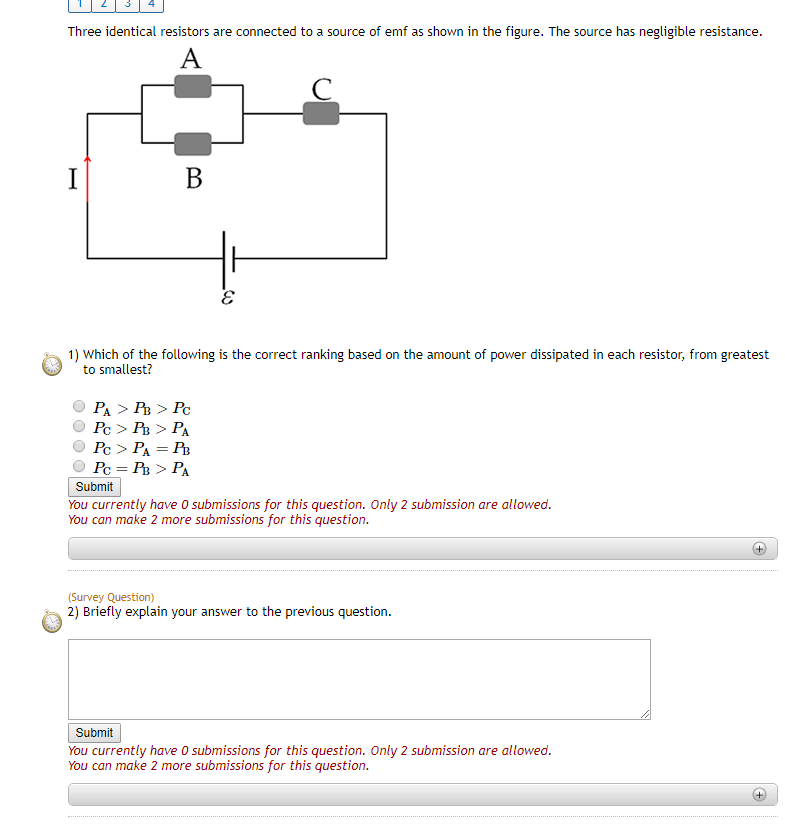 Solved 234 Three identical resistors are connected to a | Chegg.com