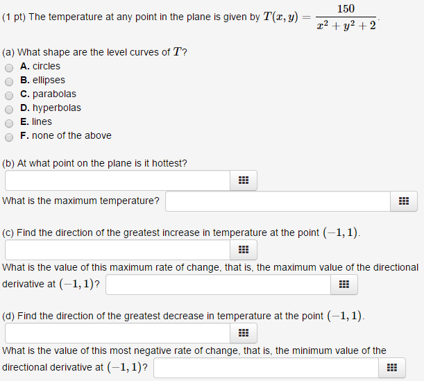 Solved The temperature at any point in the plane is given by | Chegg.com