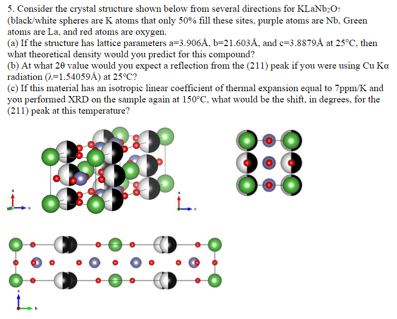Consider the crystal structure shown below from | Chegg.com