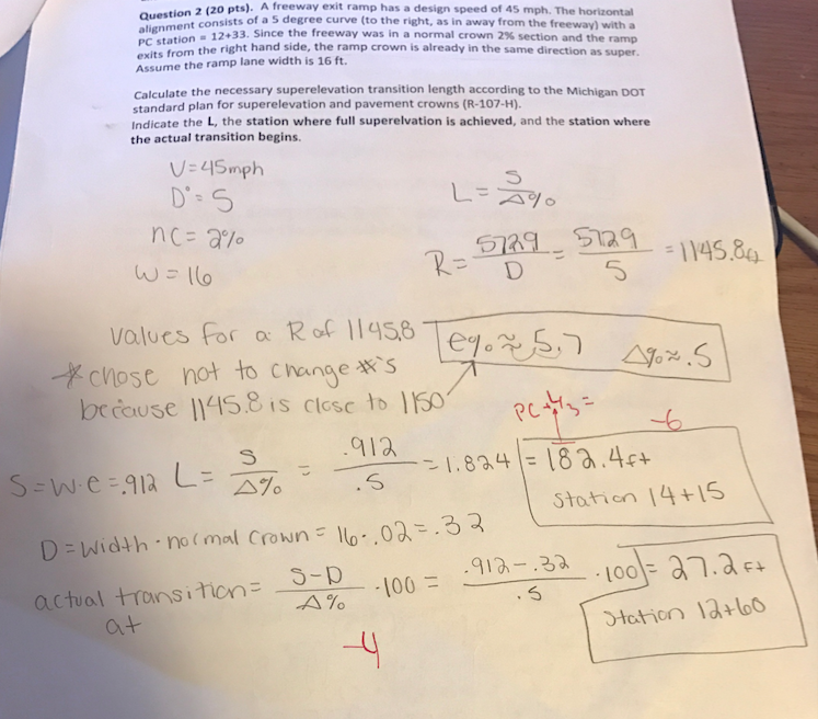 Solved A freeway exit ramp has a design speed of 45 mph. The | Chegg.com