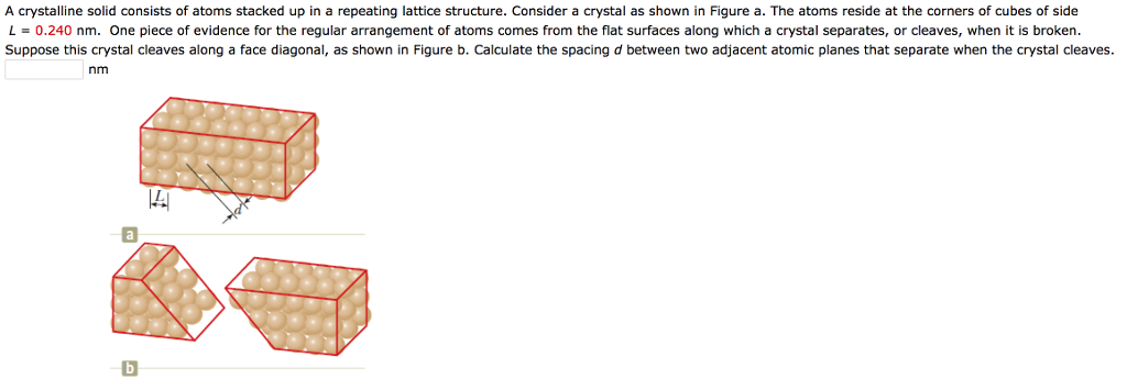 Solved A crystalline solid consists of atoms stacked up in a | Chegg.com