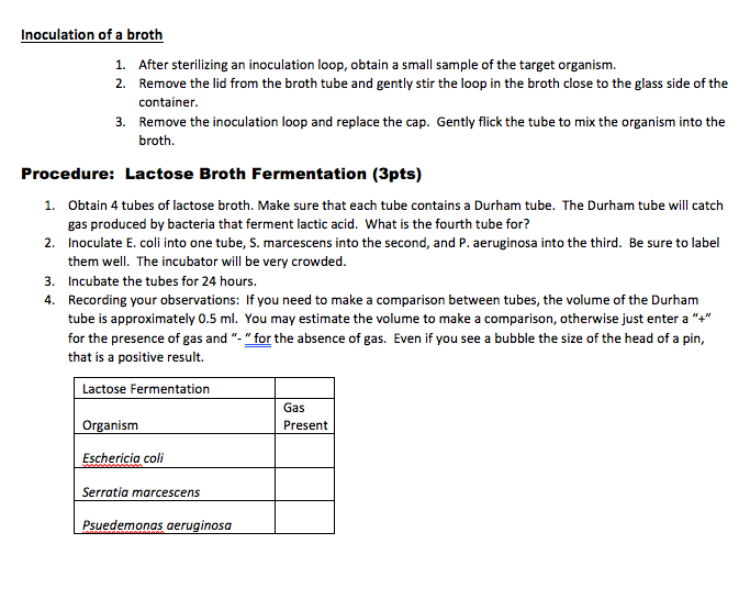Solved Inoculation of a broth After sterilizing an | Chegg.com