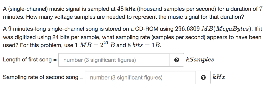 Solved A (single-channel) music signal is sampled at 48 kHz | Chegg.com