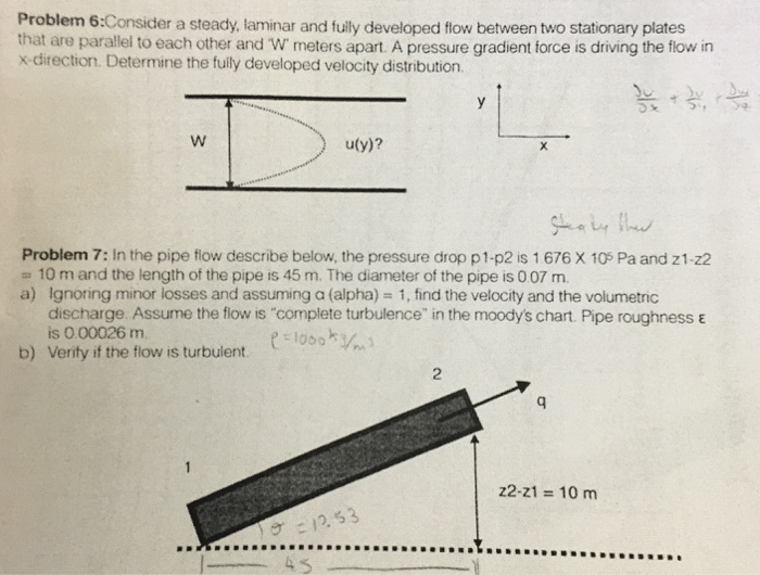 Solved Consider a steady, laminar and fully developed flow | Chegg.com