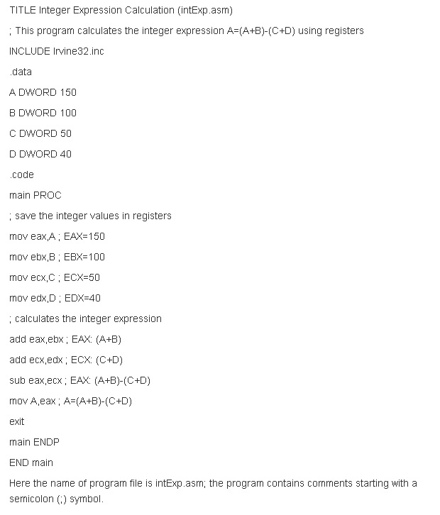 Solved This program calculates the integer expression | Chegg.com
