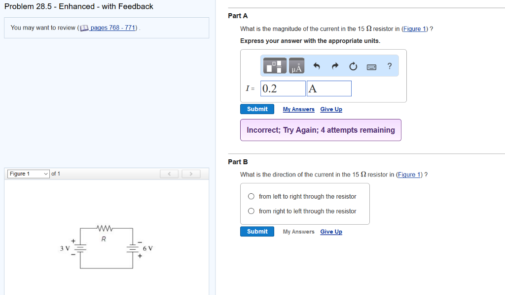 Solved Problem 28.5 - Enhanced with Feedback Part A You may | Chegg.com