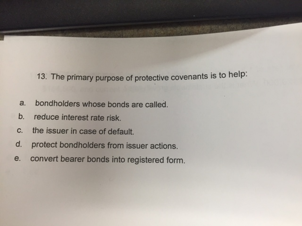 Solved The primary purpose of protective covenants is to | Chegg.com