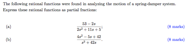 Solved The following rational functions were found in | Chegg.com