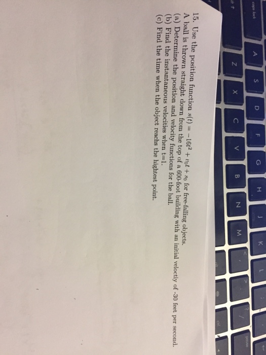 Solved Use the position function s(t) = -16t^2 + v_0 t + s_0 | Chegg.com