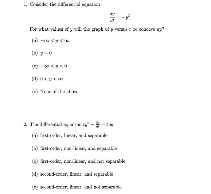 Solved can yoiu solve these Qs in differential equation and | Chegg.com