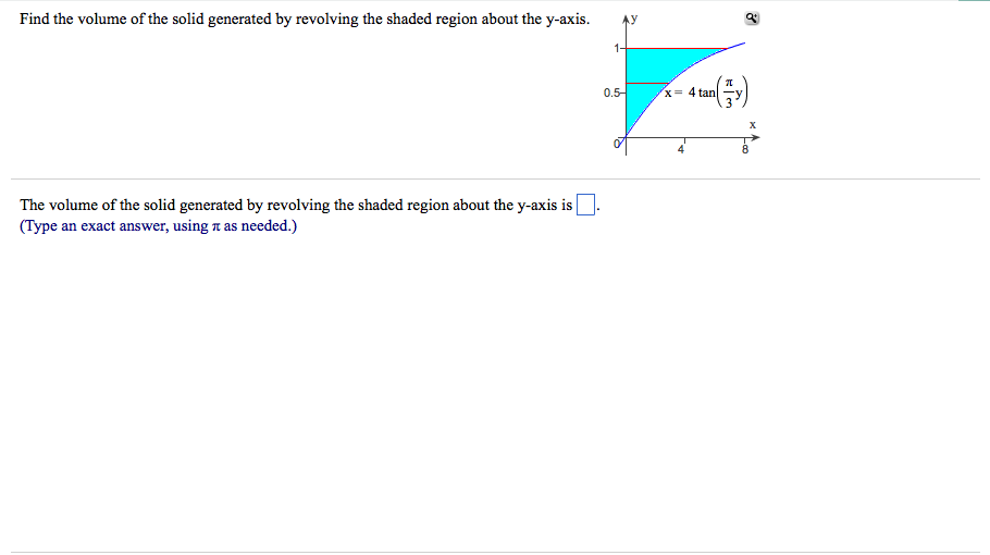 Solved Find the volume of the solid generated by revolving | Chegg.com
