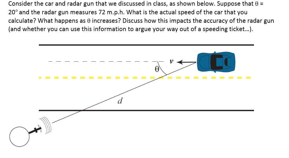 Consider the car and radar gun that we discussed in | Chegg.com
