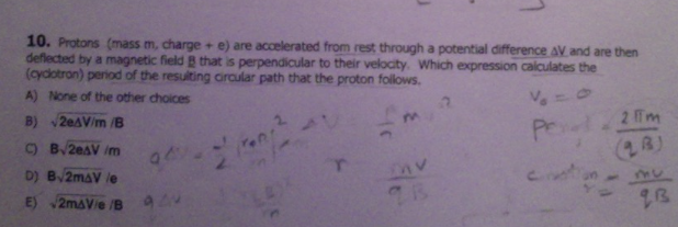 Solved Protons Mass M Charge E Are Accelerated From