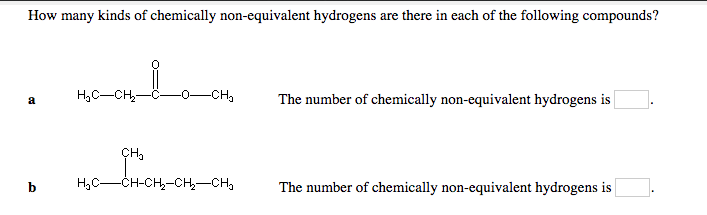 Solved How many kinds of chemically non-equivalent hydrogens | Chegg.com