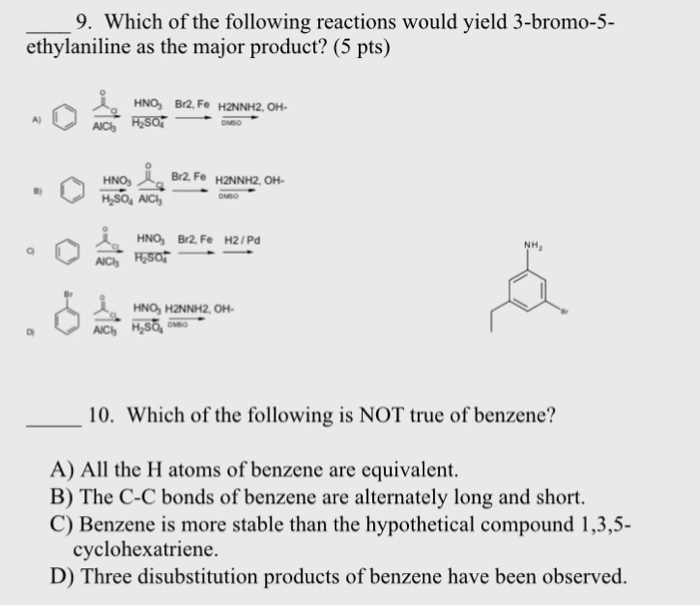 Solved Which of the following reactions would yield | Chegg.com