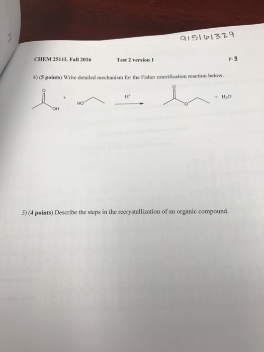 Solved Write detailed mechanism for the Fisher | Chegg.com
