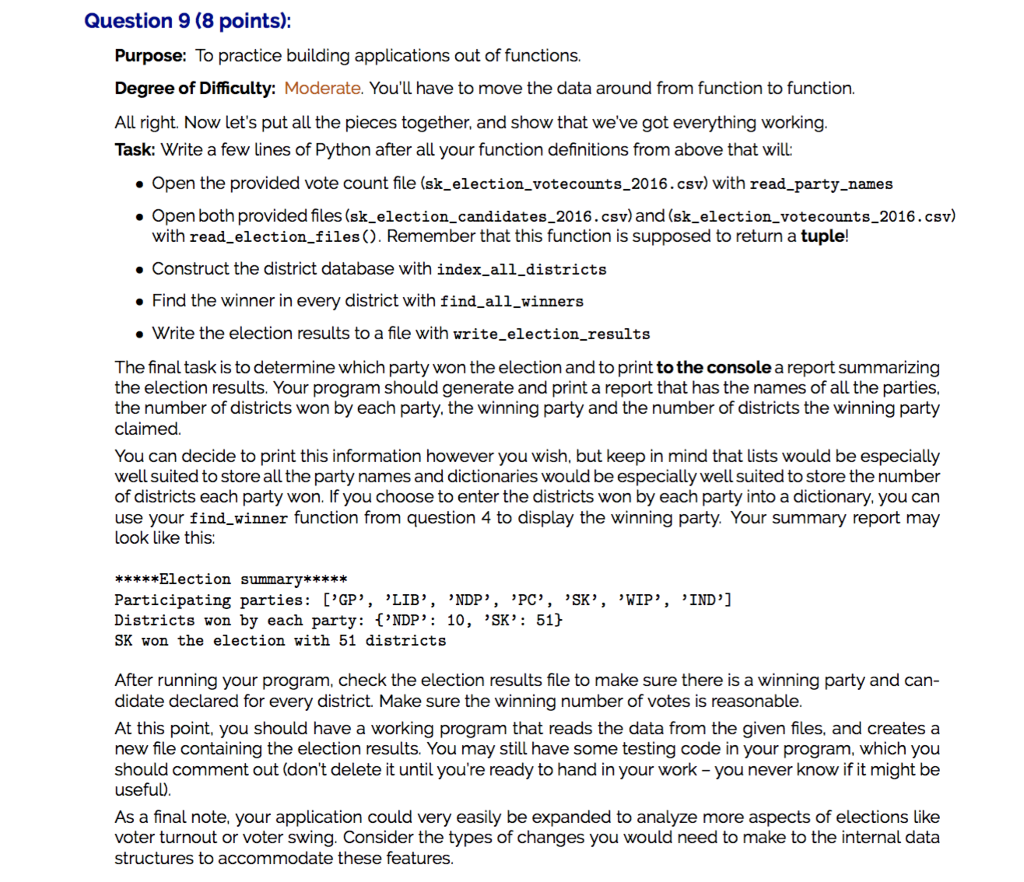 Solved Question 9 (8 points): Purpose: To practice building | Chegg.com