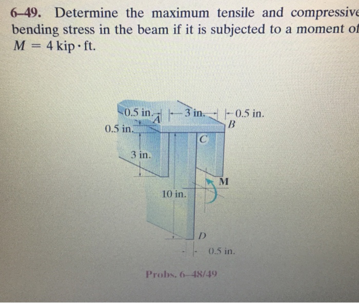 Solved Determine the maximum tensile and compressive bending | Chegg.com