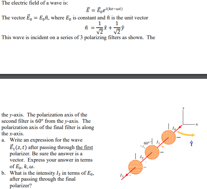 Solved The Electric Field Of A Wave Is 0 The Vector Eo Eon