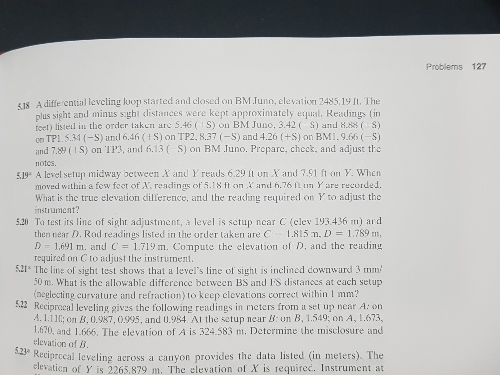 Solved 126 LEVELING-FIELD PROCEDURES AND COMPUTATIONS 5.1 | Chegg.com