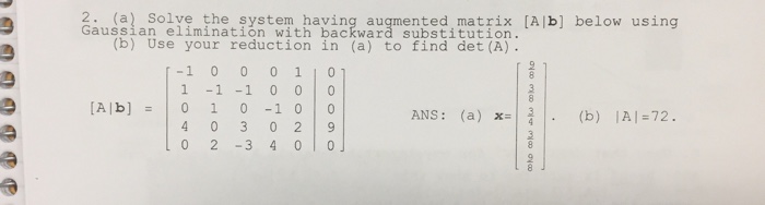 Solved Solve the system having augmented matrix [A|b] below | Chegg.com