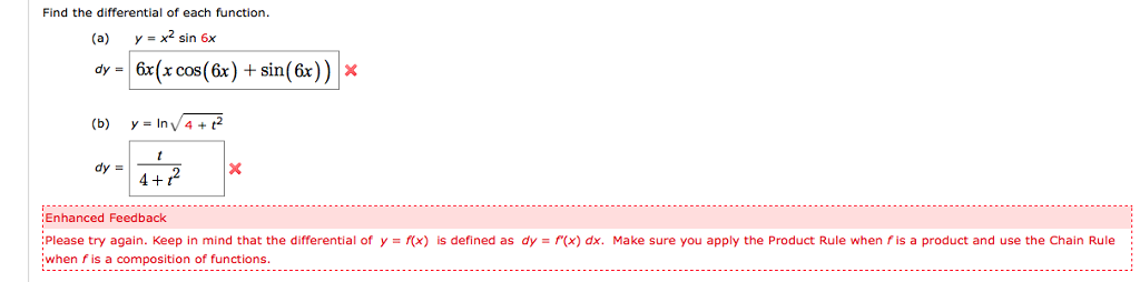 Solved Find the differential of each function. y = x^2 sin | Chegg.com