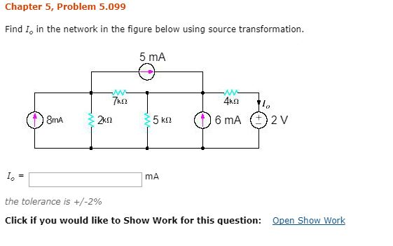 Solved Chapter 5 Problem 5099 Find Io In The Network In