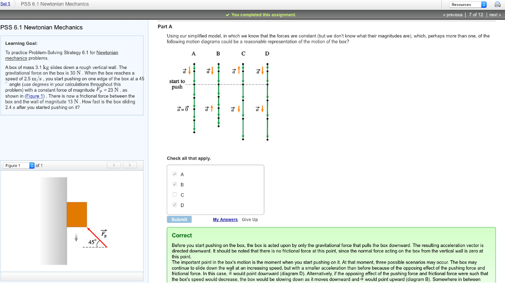 Solved Set 5 PSS 6.1 Newtonian Mechanics PSS 6.1 Newtonian | Chegg.com