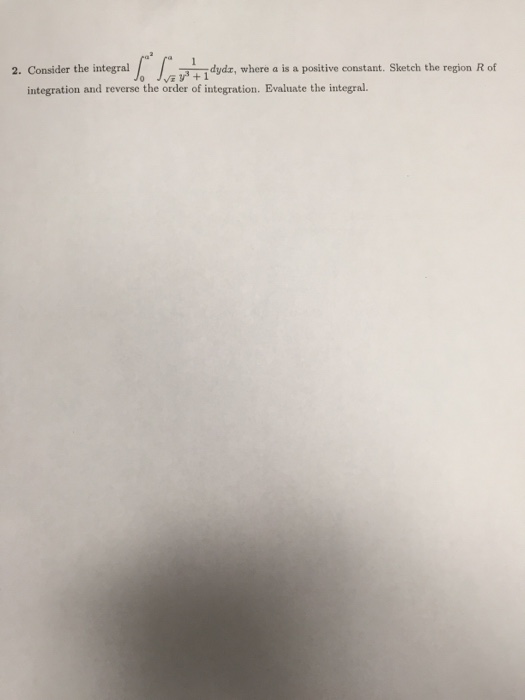 Solved Consider the integral integral_0^alpha^2 | Chegg.com