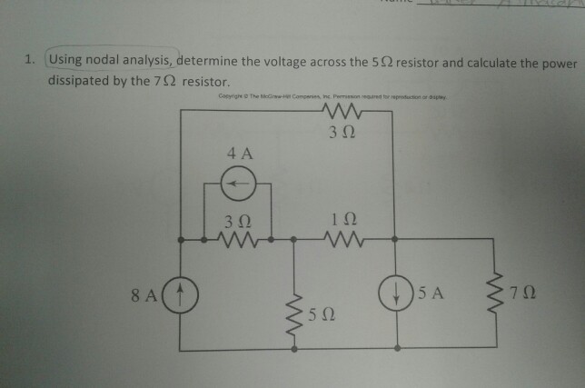 Solved Using nodal analysis determine the voltage across the | Chegg.com