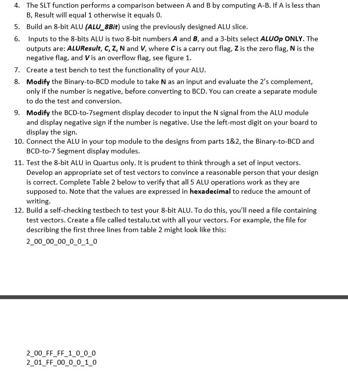Arithmetic Logic Unit Design Part 1 Objective In 