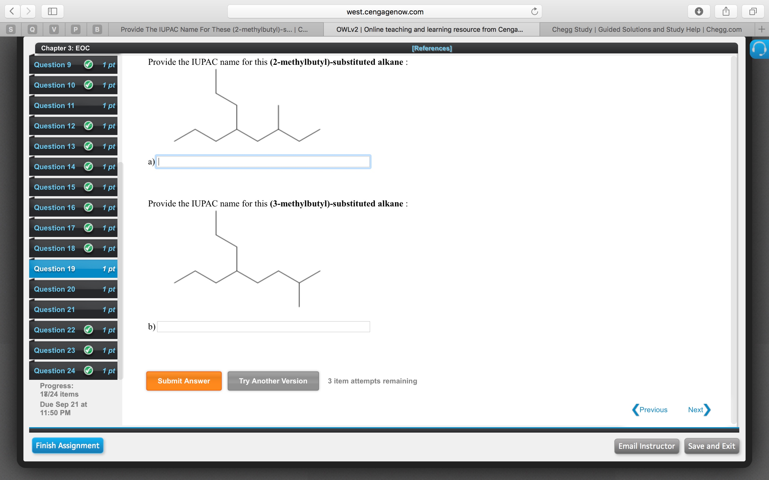 Solved Provide the IUPAC name for this | Chegg.com