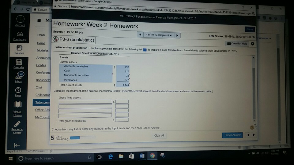 Solved P3-6 (book/static) Question Help Data Table alance | Chegg.com