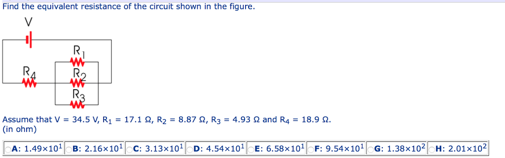 Solved Find the equivalent resistance of the circuit shown | Chegg.com