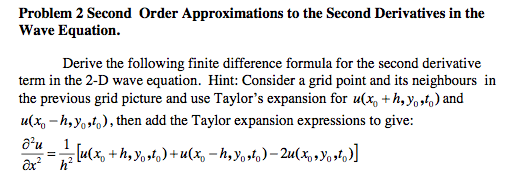 Solved Problem 2 Second Order Approximations to the Second | Chegg.com