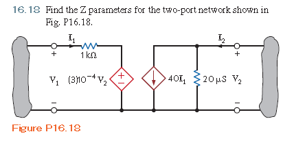 Solved Find the Z parameters for the two-port network shown | Chegg.com
