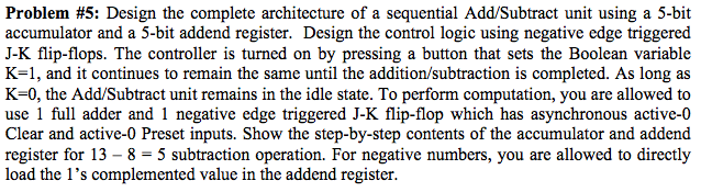 Design the complete architecture of a sequential | Chegg.com