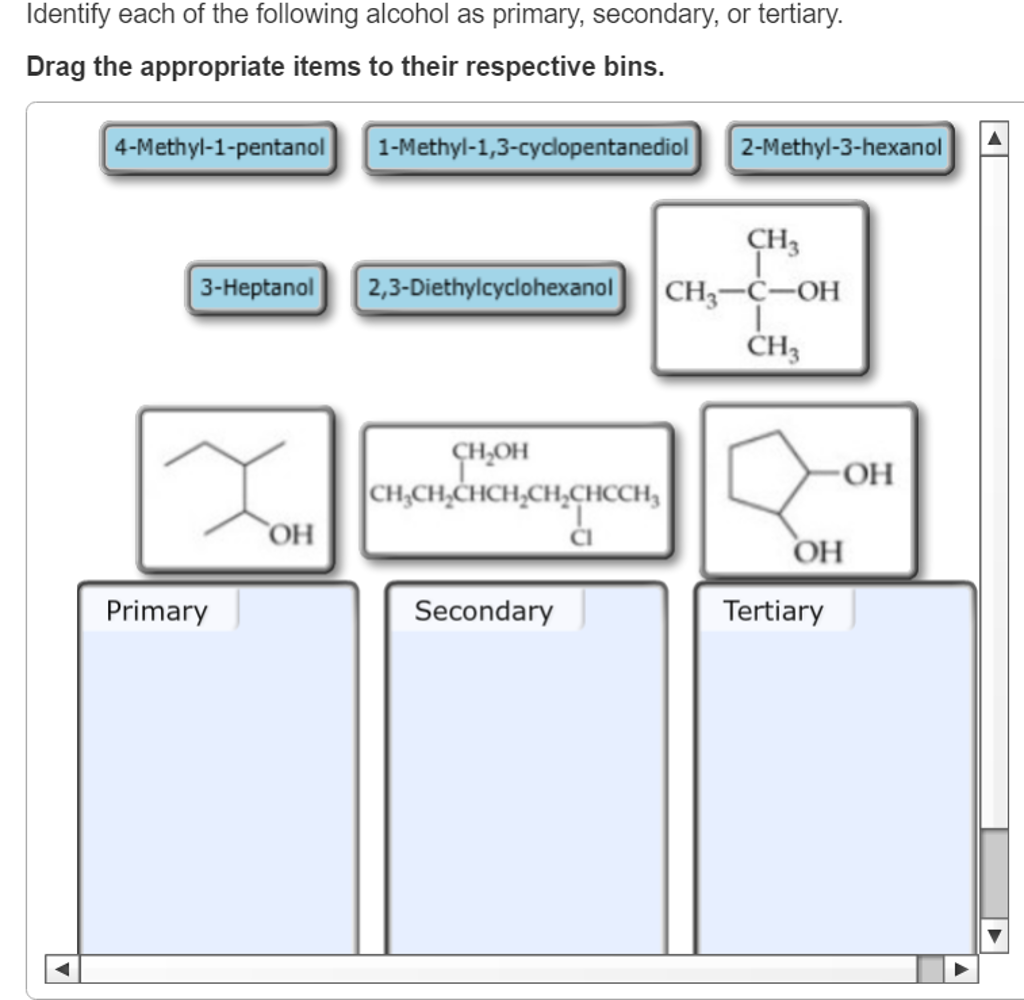 Solved Identify each of the following alcohol as primary, | Chegg.com