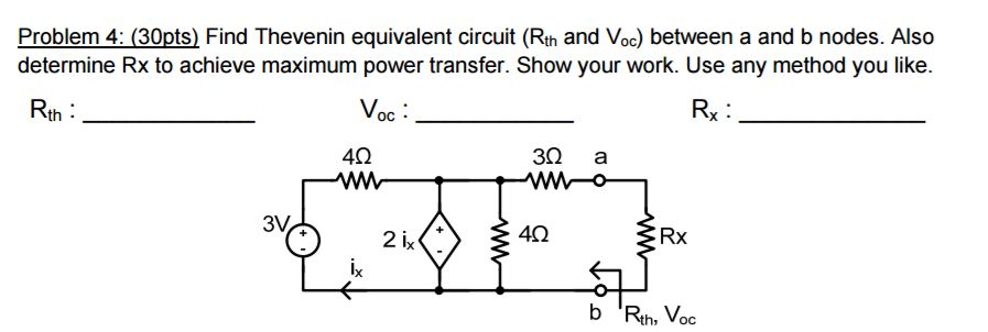 Solved Find Thevenin equivalent circuit (R_th and V_oc) | Chegg.com