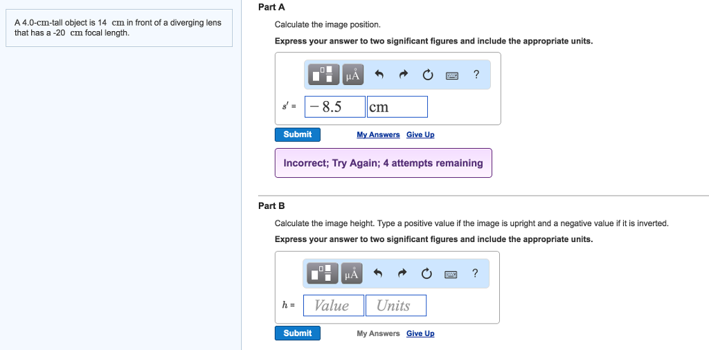 Solved A 4.0-cm-tall object is 14 cm in front of a diverging | Chegg.com Solved A 4.0-cm-tall object is 14 cm in front of a diverging | Chegg.com