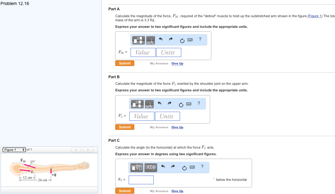 Solved Calculate the magnitude of the force. FM. required of | Chegg.com