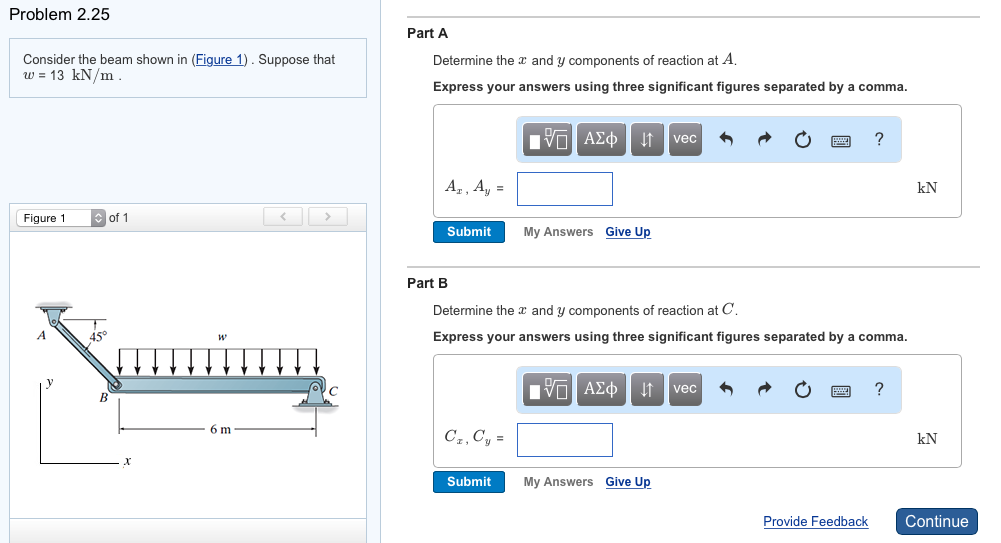 Solved Consider the beam shown in. Suppose that w = 13 kN/m. | Chegg.com