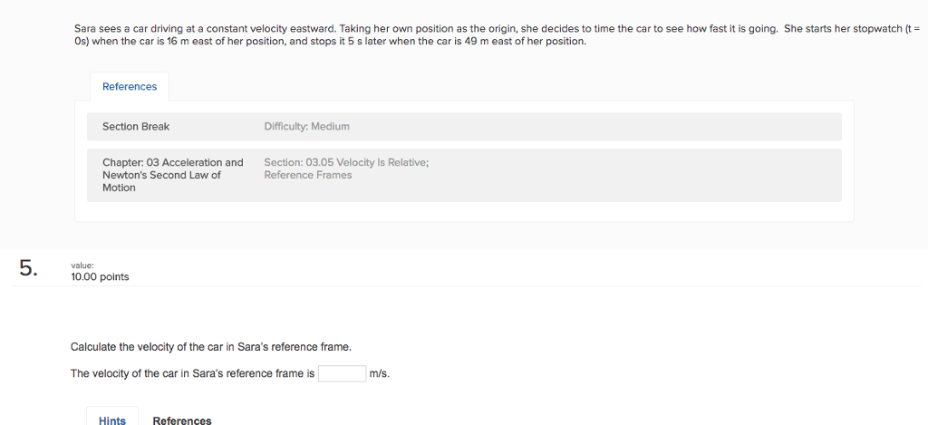 Solved Sara sees a car driving at a constant velocity | Chegg.com