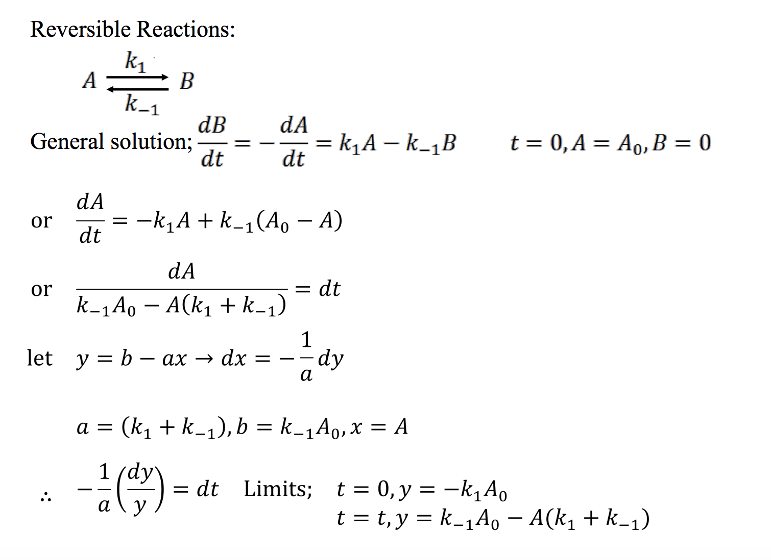 Solved A rightarrow^k_1 leftarrow_k_-1 B general solution; | Chegg.com