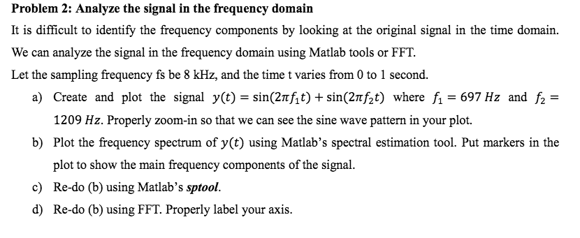 Solved Analyze the signal in the frequency domain It is | Chegg.com