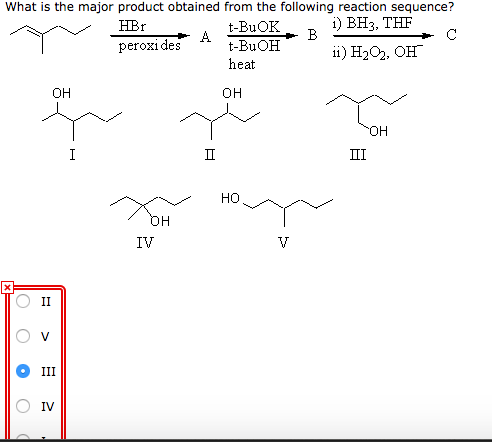 Solved: What Is The Major Product Obtained From The Follow... | Chegg.com