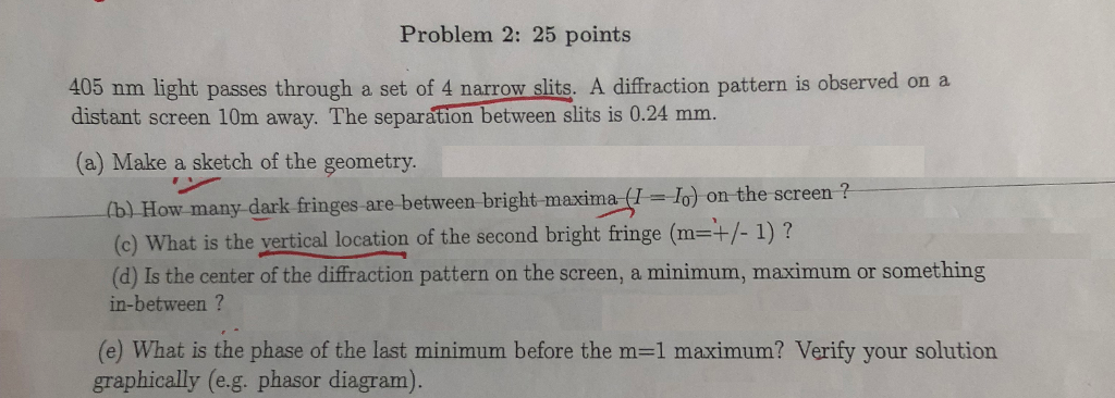 Solved Problem 2: 25 points 405 nm light passes through a | Chegg.com